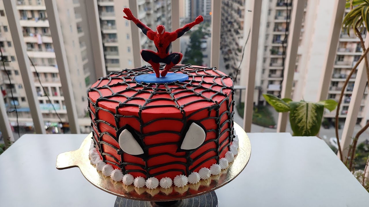 Spiderman Cream Cake Design