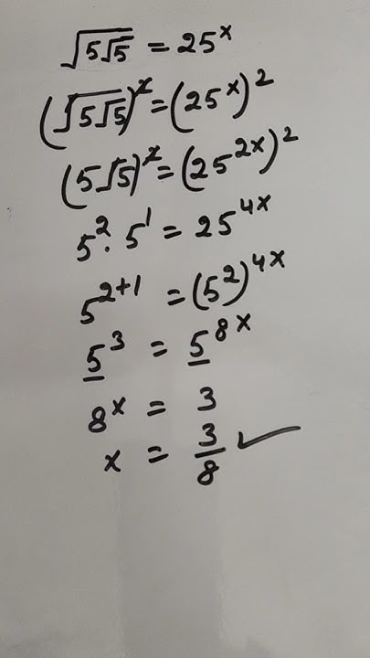 Nice Square root Olympiad Nice exponent Algebra solution exponent concept #maths#shorts # ...