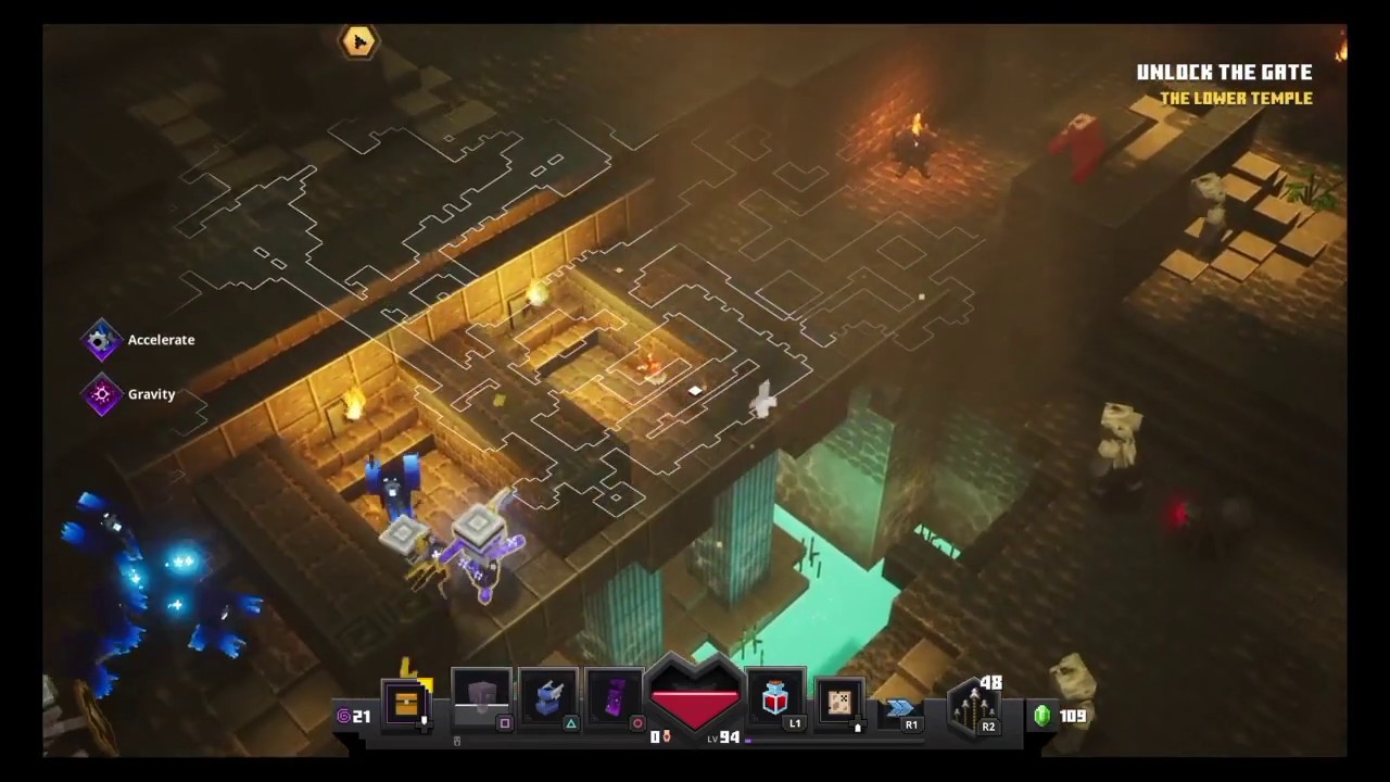 Minecraft Dungeons Lower Temple Gameplay - YouTube