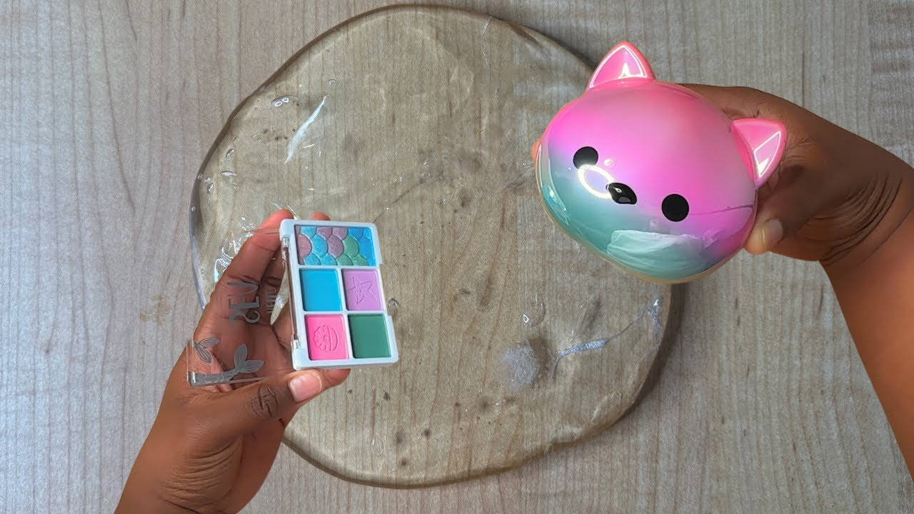 Slime ASMR - Mixing Makeup Eyeshadow Into Satisfying Slime - YouTube