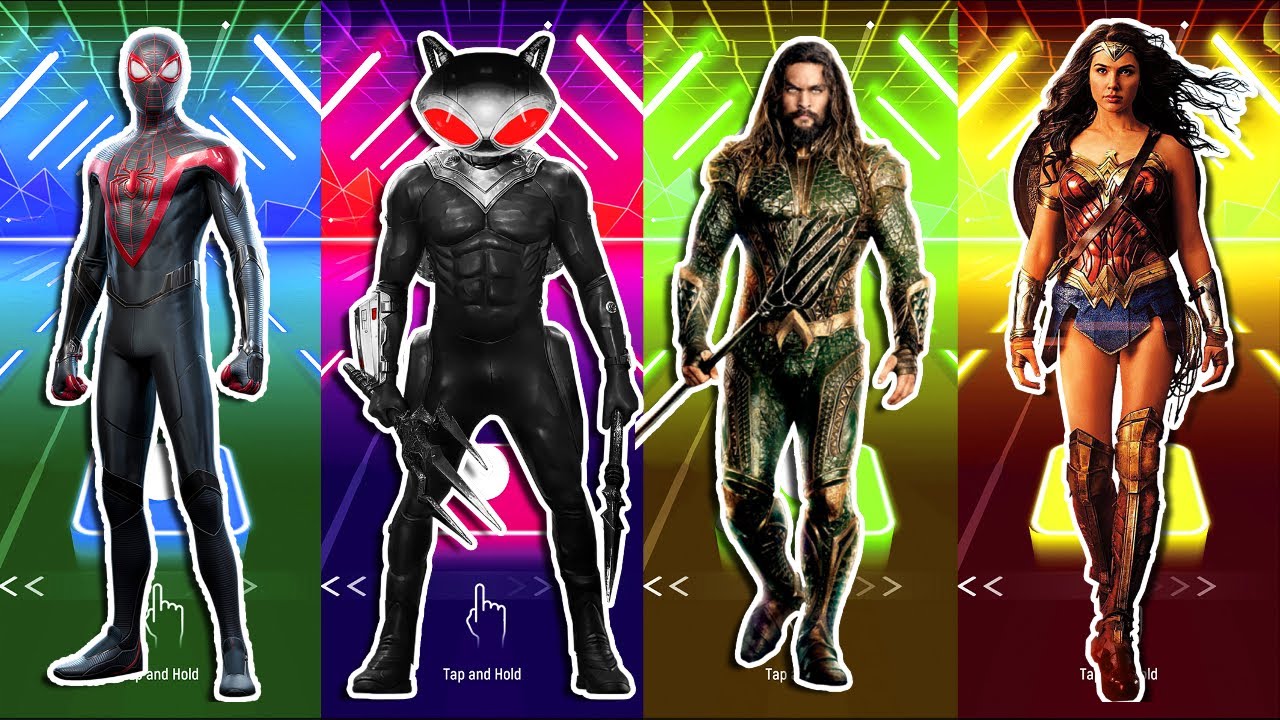SUPER HEROES 🆚 Miles Morales 🆚 Black Manta 🆚 Aquaman 🆚 Wonder Woman ...