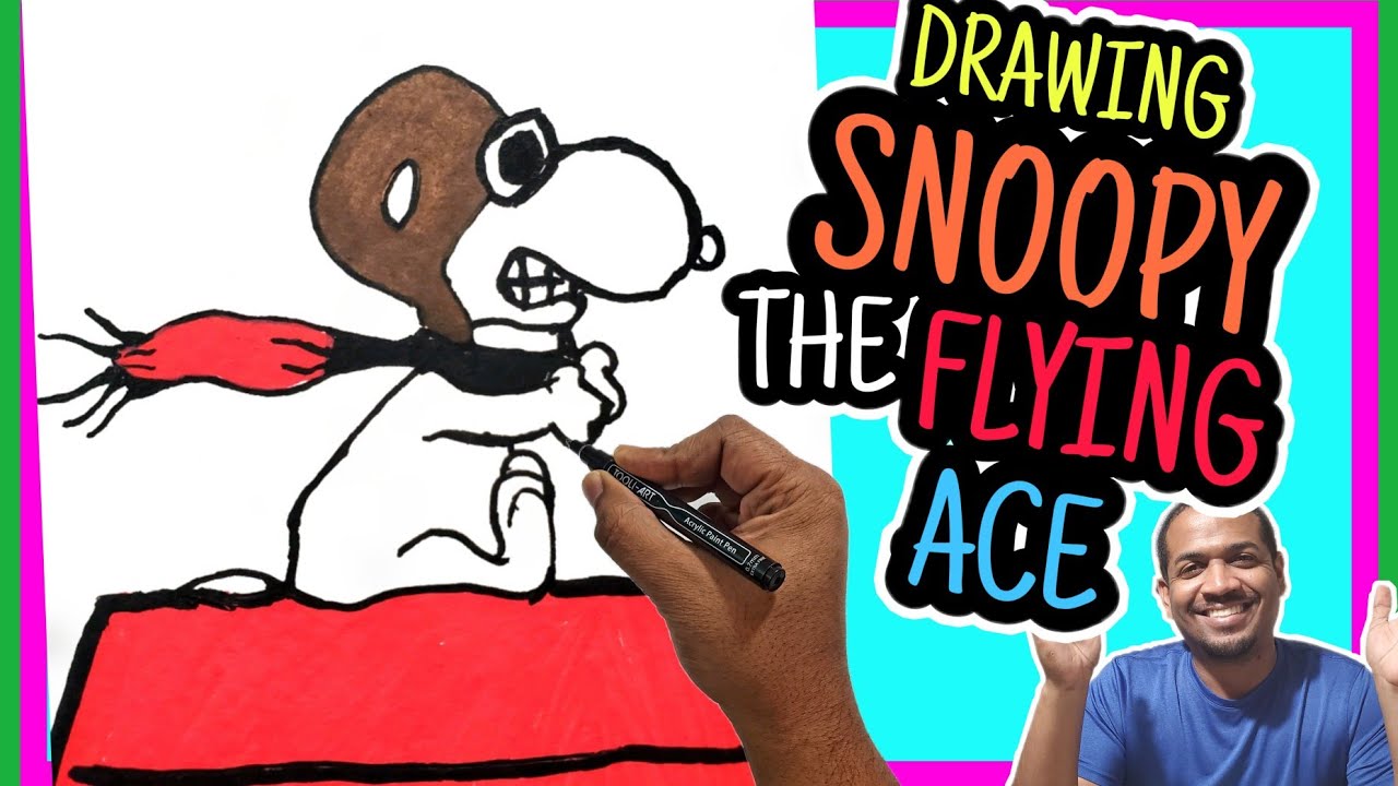 Drawing Snoopy The Flying Ace - YouTube