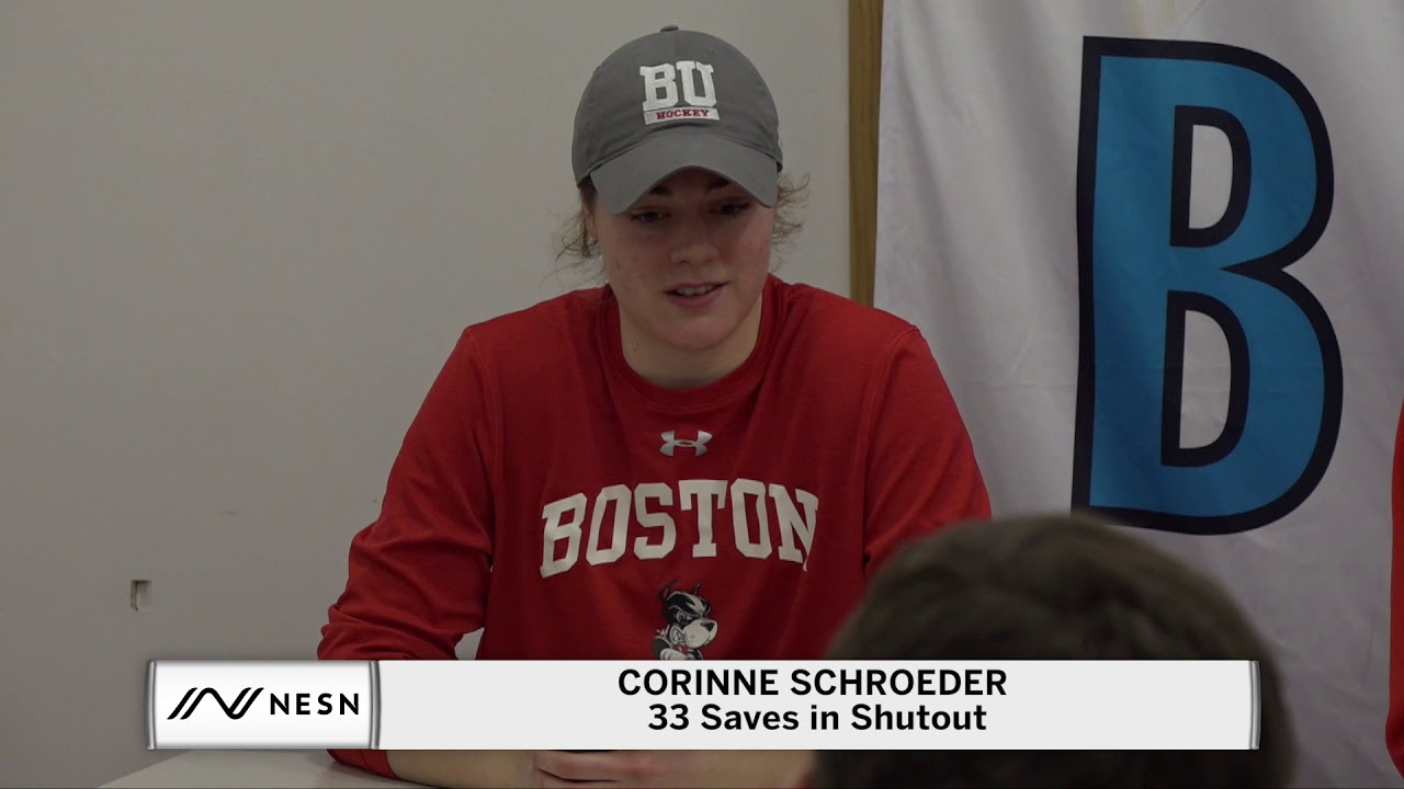 Corinne Schroeder Shuts Out Boston College In Women's Beanpot - YouTube