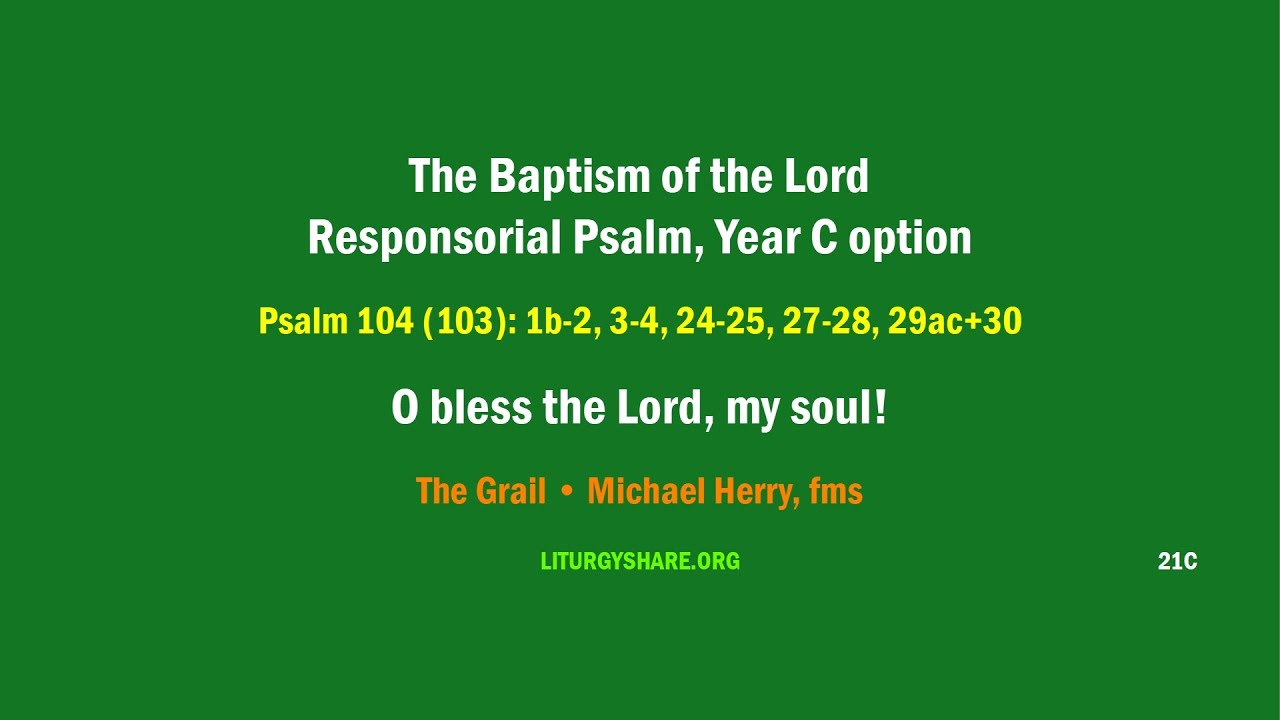 The Baptism of the Lord: Responsorial Psalm, Year C option [Grail ...