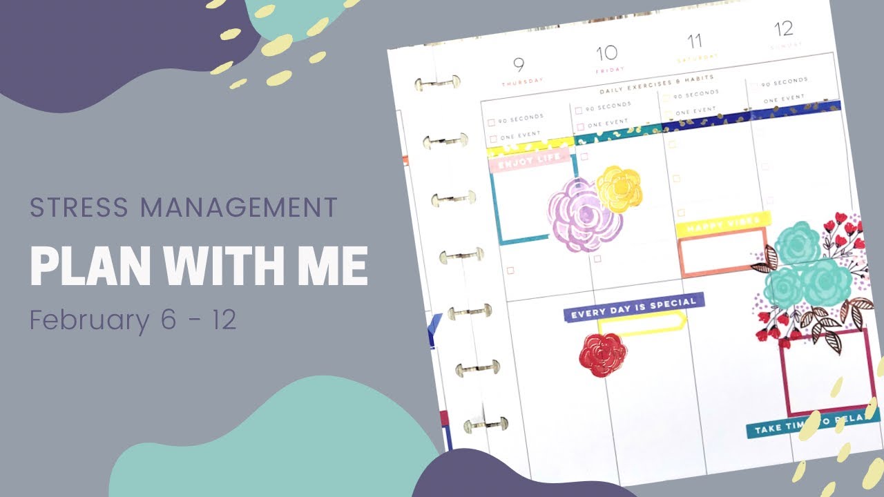 PLAN WITH ME | STRESS MANAGEMENT LAYOUT | HAPPY PLANNER - YouTube