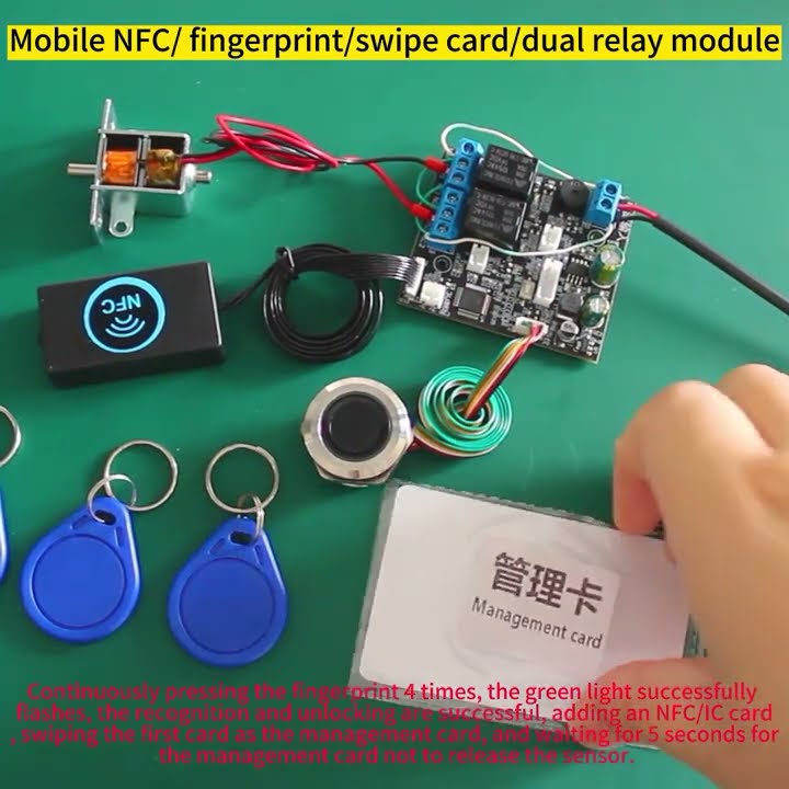 Dual relay module supports mobile phone NFC/ fingerprint/swipe card ...