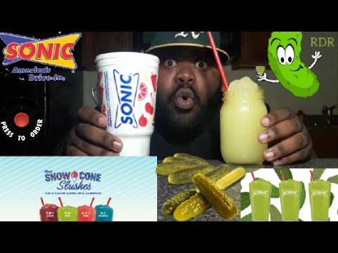 Sonic NEW PICKLE JUICE Snow Cone Slush Review!!! - YouTube