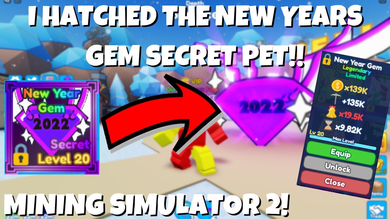 I HATCHED THE NEW YEARS GEM!! 1 IN 20 MILLION!! | Mining Simulator 2 ...