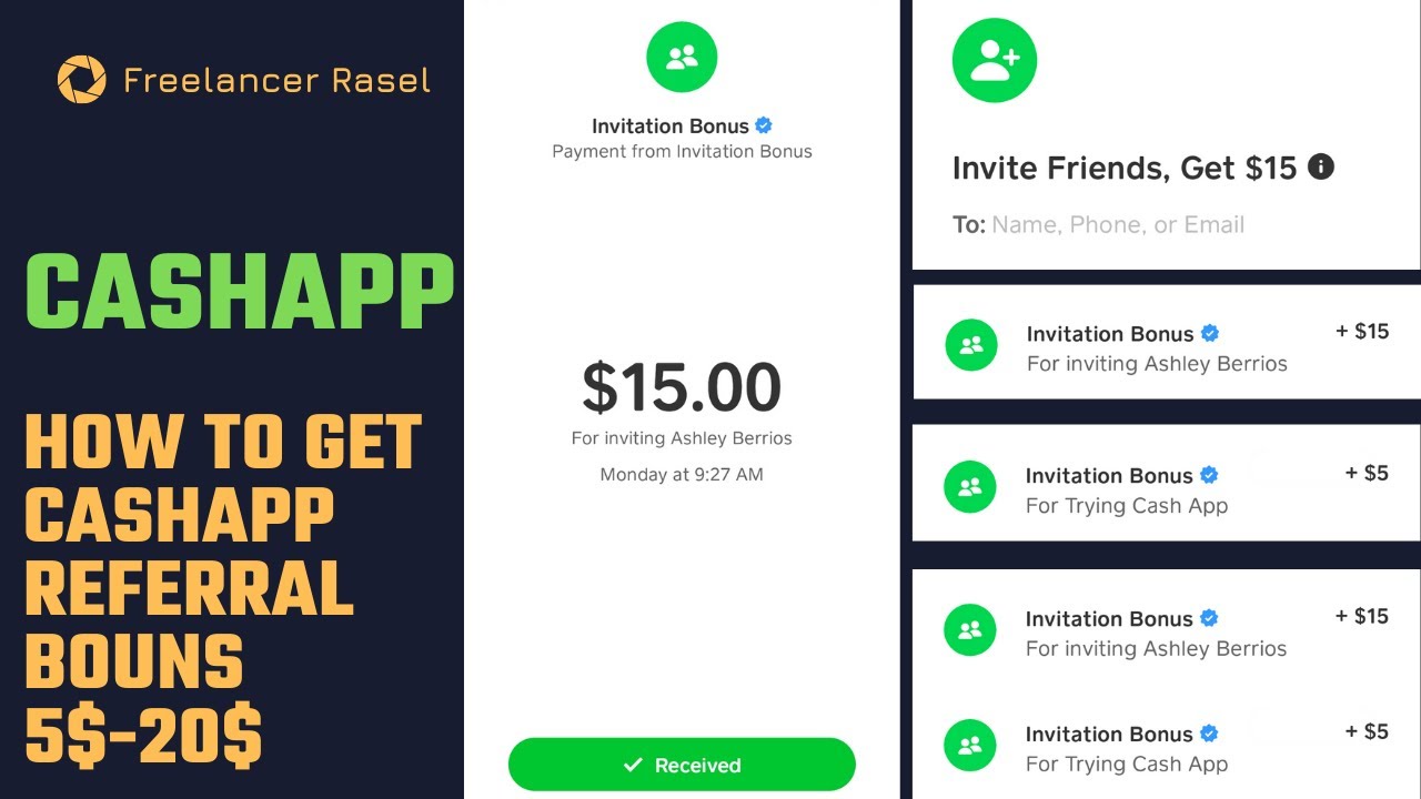 How to get CashApp referral bonus 5$ - 20$ . Invite friends get 15 ...