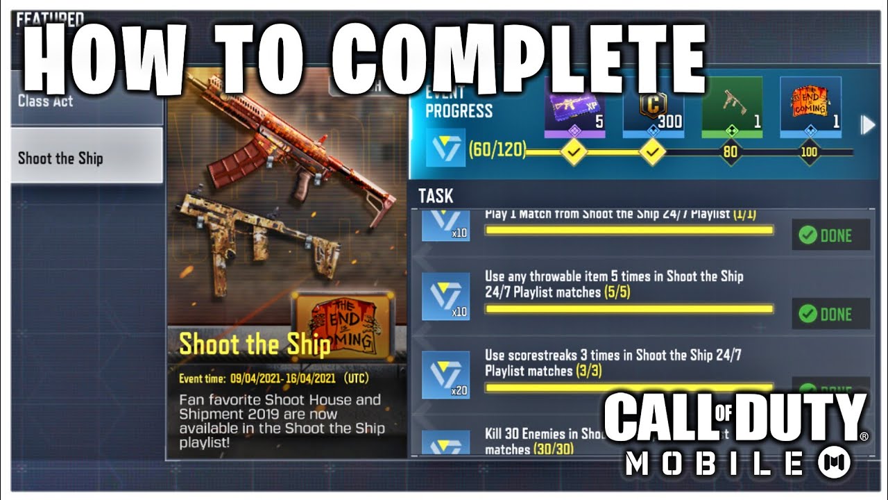 COD MOBILE! How To Complete New Event Shoot The Ship in COD MOBILE ...