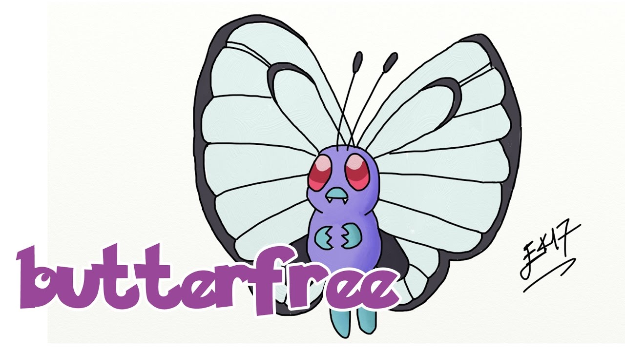 Drawing Butterfree -Pokemon- - YouTube