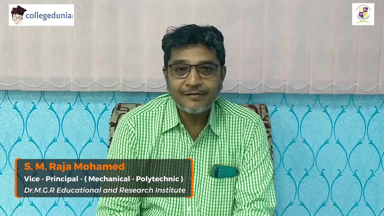 S. M. Raja Mohamed | Vice - Principal | Dr.M.G.R Educational and ...