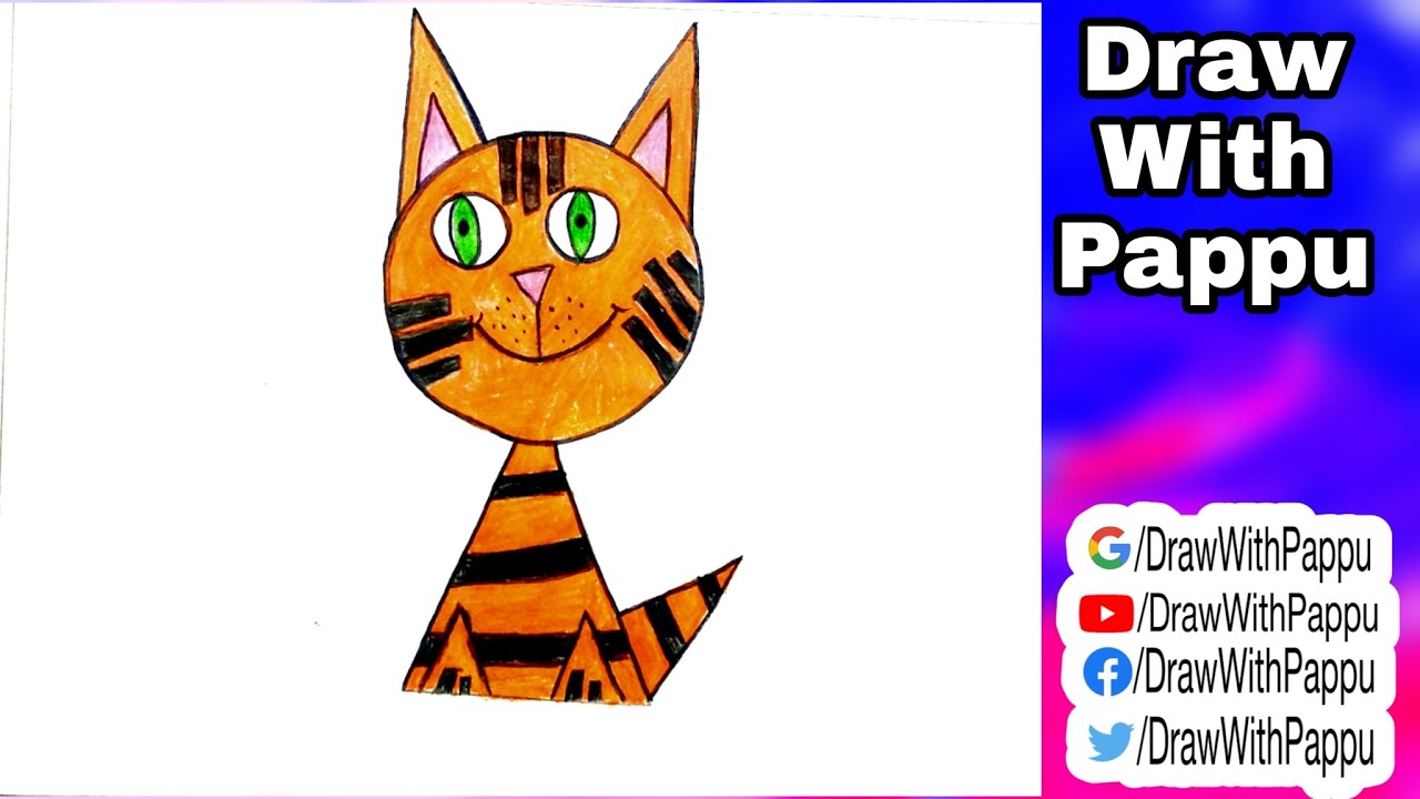 How To Draw A Cartoon Cat Easy
