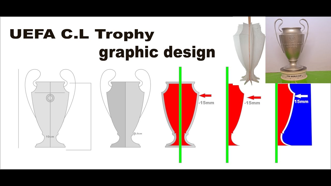 how to create uefa european champion league trophy graphic design - # ...