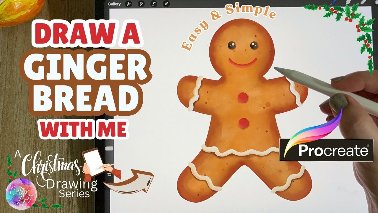 How to draw a Gingerbread in Procreate | For Beginners - YouTube