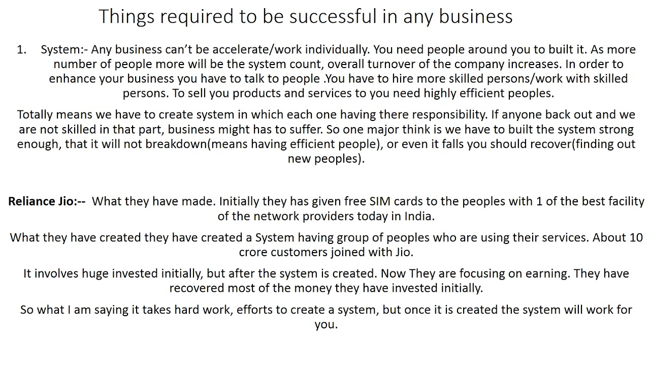 Things required to be successful in any business - YouTube
