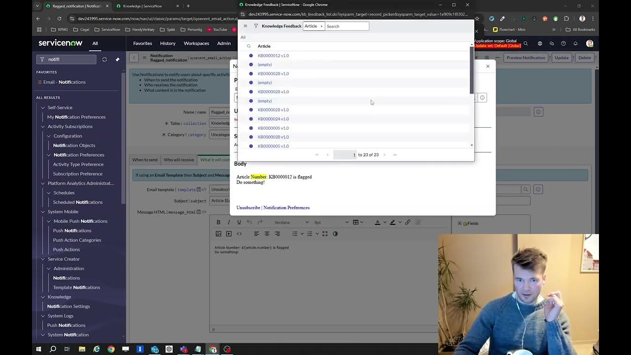 ServiceNow - How to make a dynamic notification (and LINK) - YouTube
