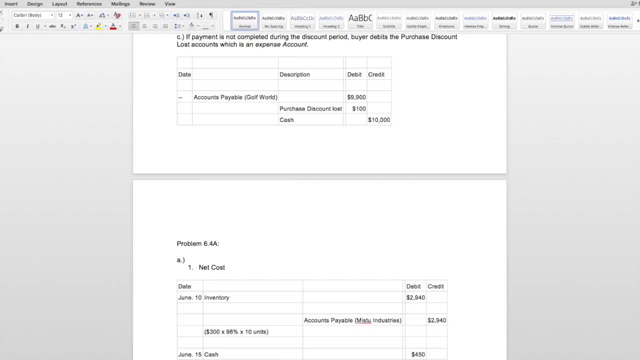 Problem Solution: Accounting Written Assignment Exercise 6.8 & 6.10 ...