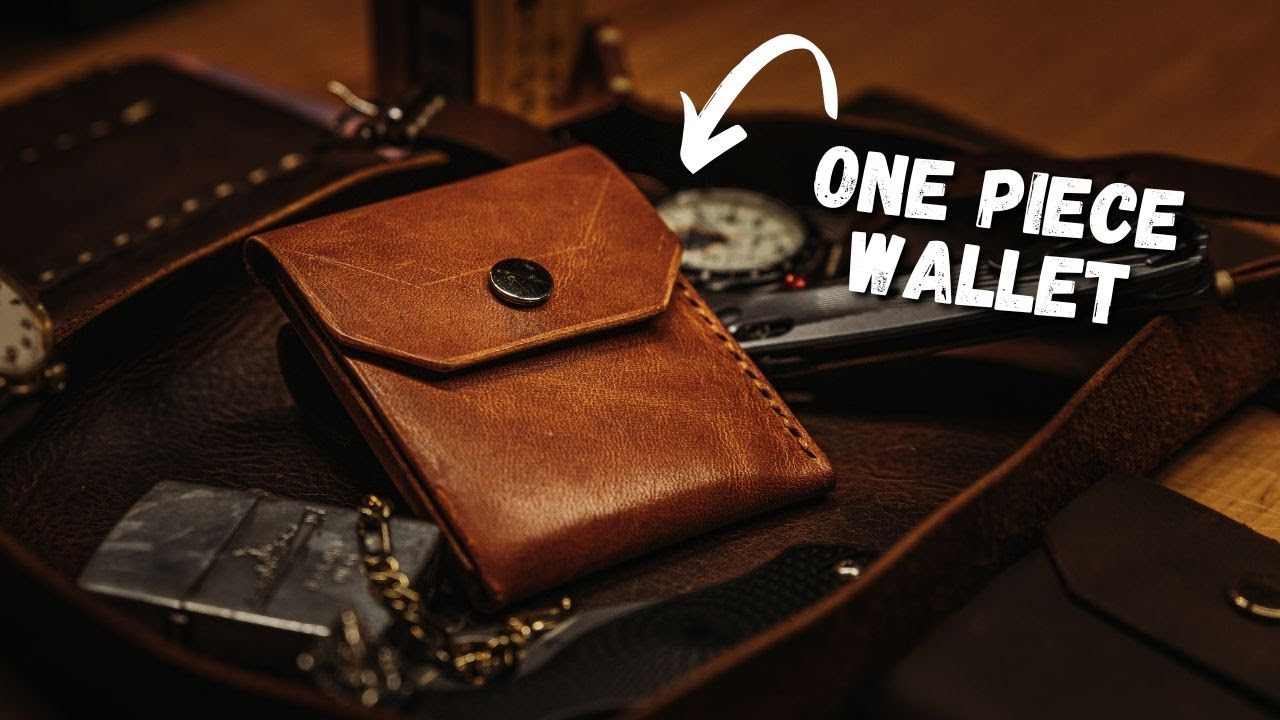Making A HANDMADE One Piece Leather Wallet - Leathercraft ASMR - YouTube