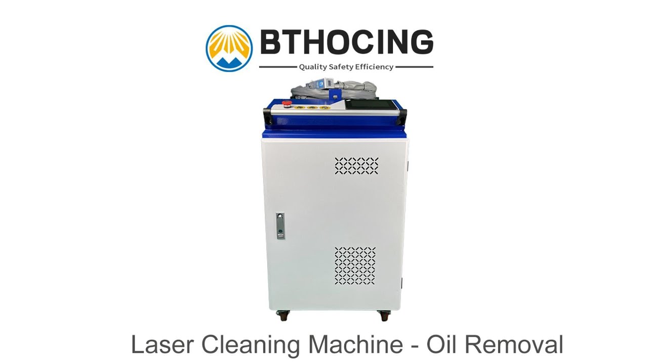 Laser cleaning machine oil removal - YouTube