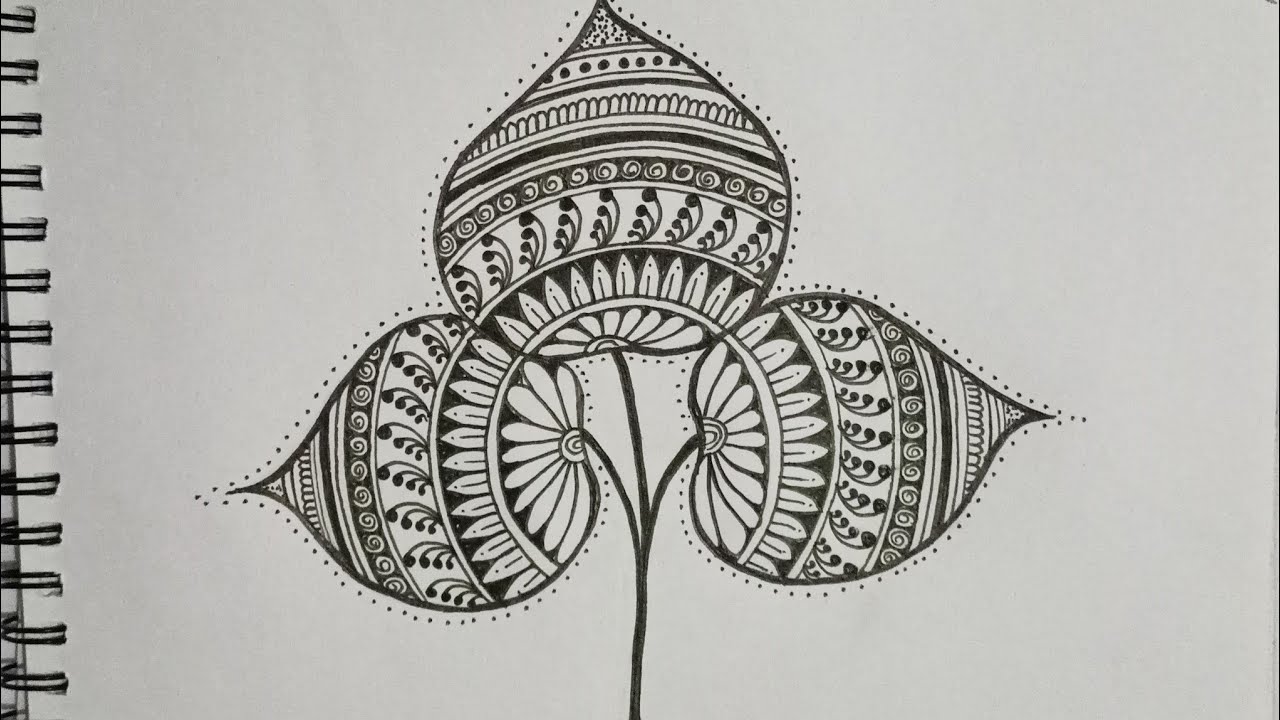 easy leaf mandala || how to draw mandala art #art #zentangle #mandala # ...