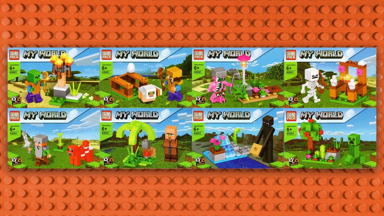 LEGO Minecraft Sets Minifigures (knock-off) PRCK 63081 - YouTube