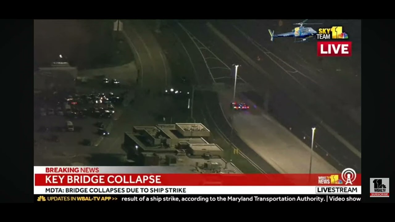 Key Bridge collapse with emergency audio - YouTube