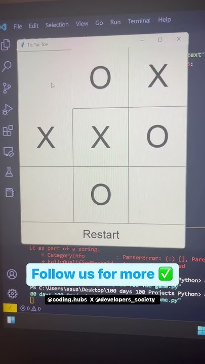 Build a Tic-Tac-Toe Game With Python and Tkinter | Search Coding Hubs on telegram for Source ...