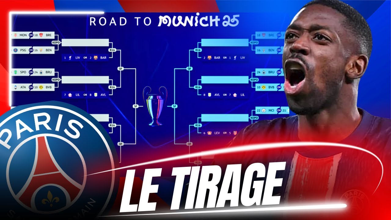 Tirage Barrages Ligue Des Champions ⚡️ PSG Vs Brest ou Monaco ? - YouTube