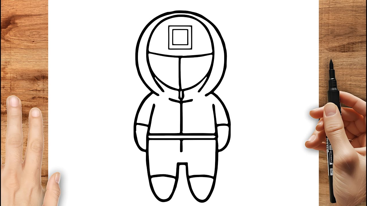 SÅDAN TEGNER DU SQUID GAME VAGTEN - YouTube