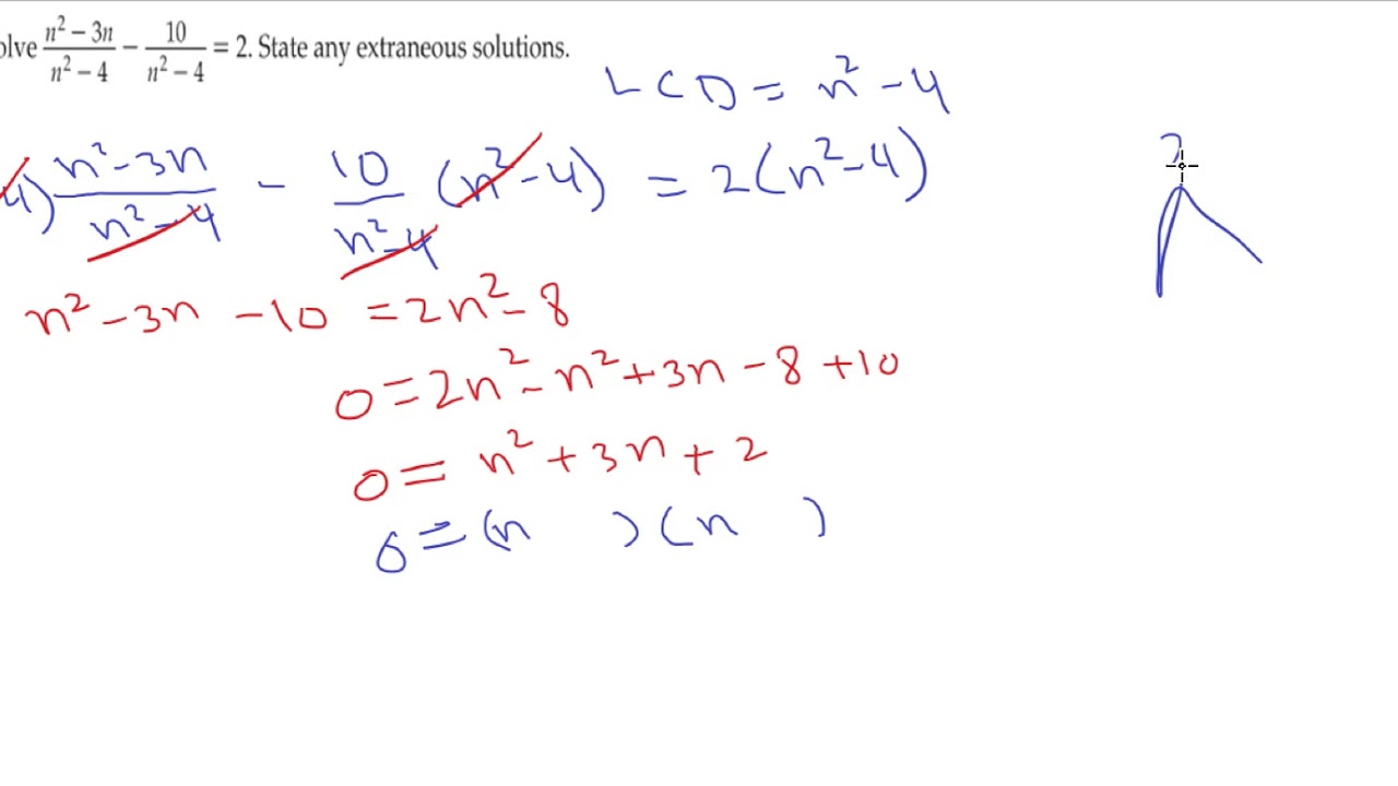 Solution of Rational equations with extraneous solution L:11.8 Algebra ...