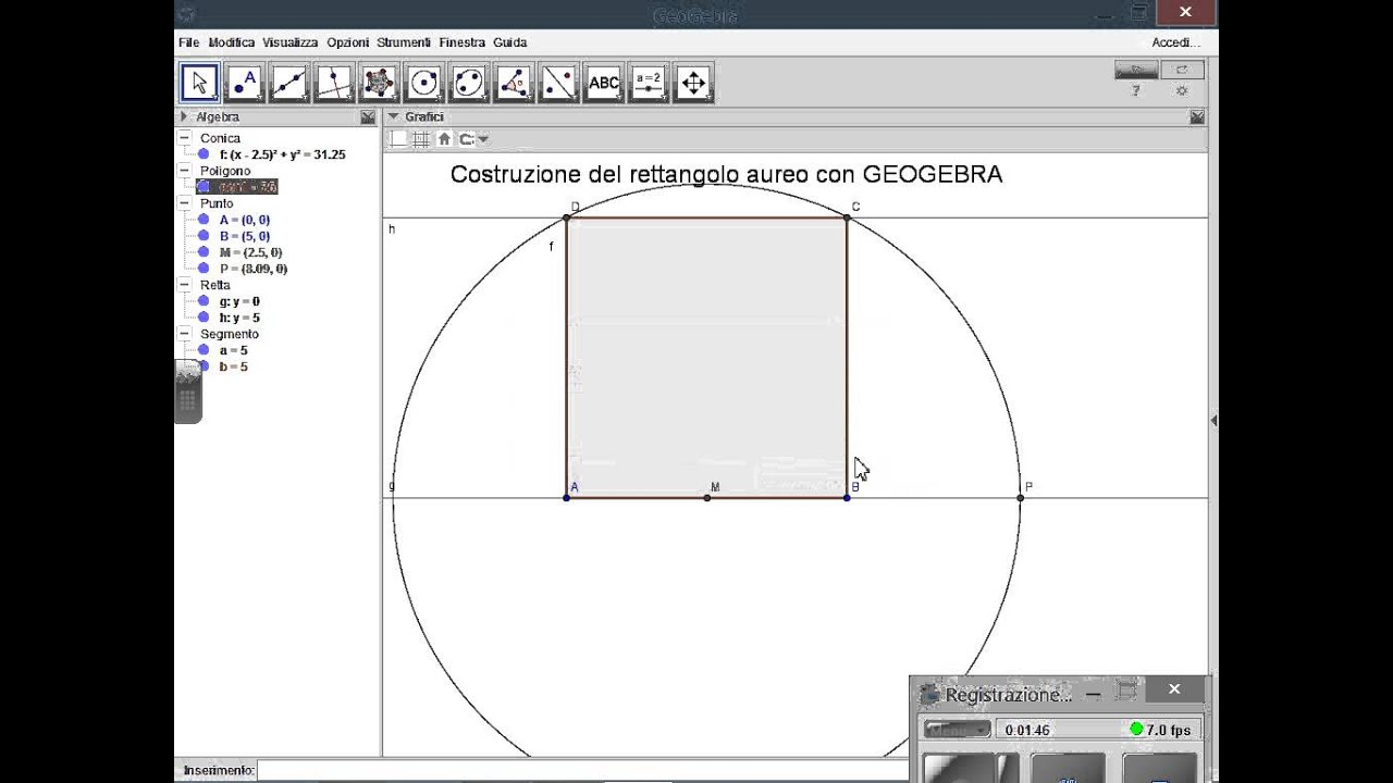 COSTRUZIONE RETTANGOLO AUREO - YouTube