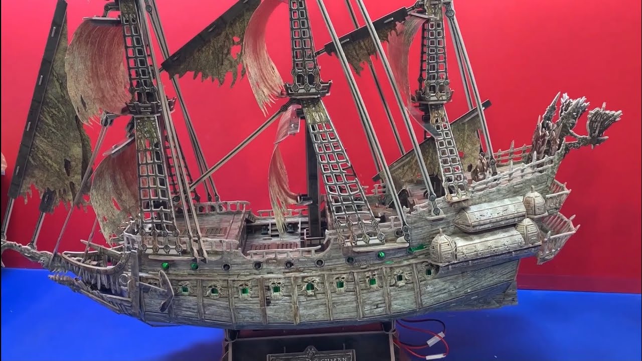 DIY Craft Instruction 3D Puzzle Cubicfun Flying Dutchman with green LED ...