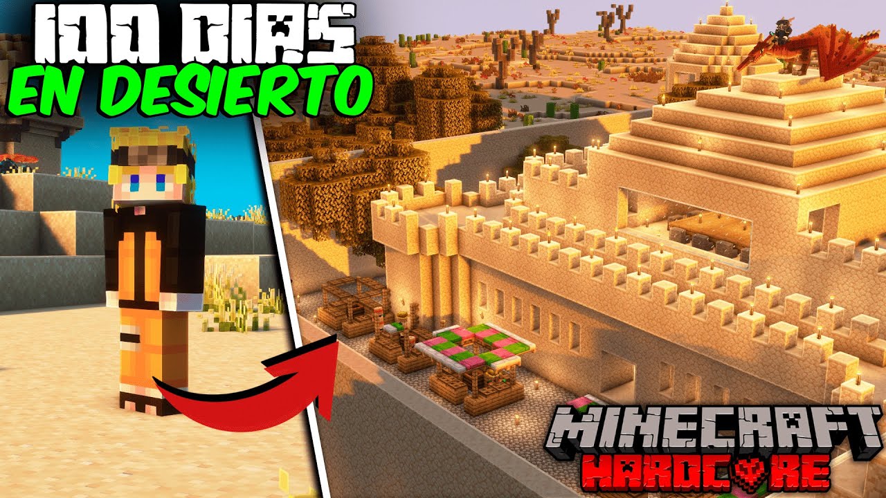 Sobreviví 100 Días en MINECRAFT HARDCORE pero en un DESIERTO INFINITO ...