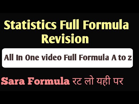 Business Statistics Most important Formulas BBA BCOM - YouTube