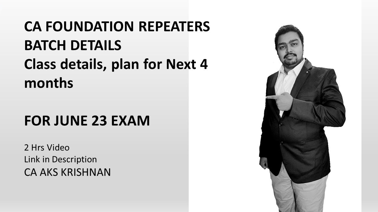 For those who missed CA foundation Repeaters batch zoom meeting - YouTube