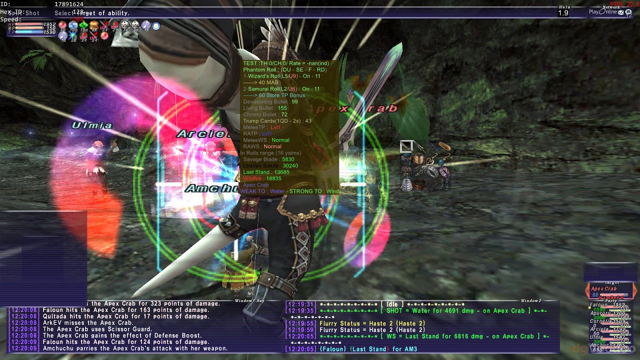 FFXI - APEX Crab Quick Way to kill with AEONIC COR Solo - Umbra ...