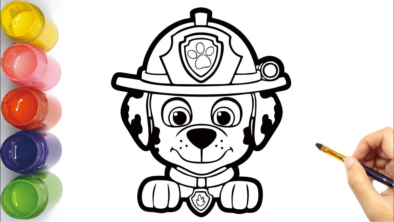 Cara Menggambar Paw Patrol Marshall Lucu Mudah Untuk Anak - YouTube