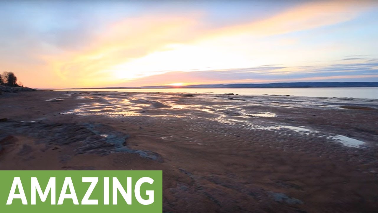Bay of Fundy time lapse documents beautiful sunset and rising tides ...