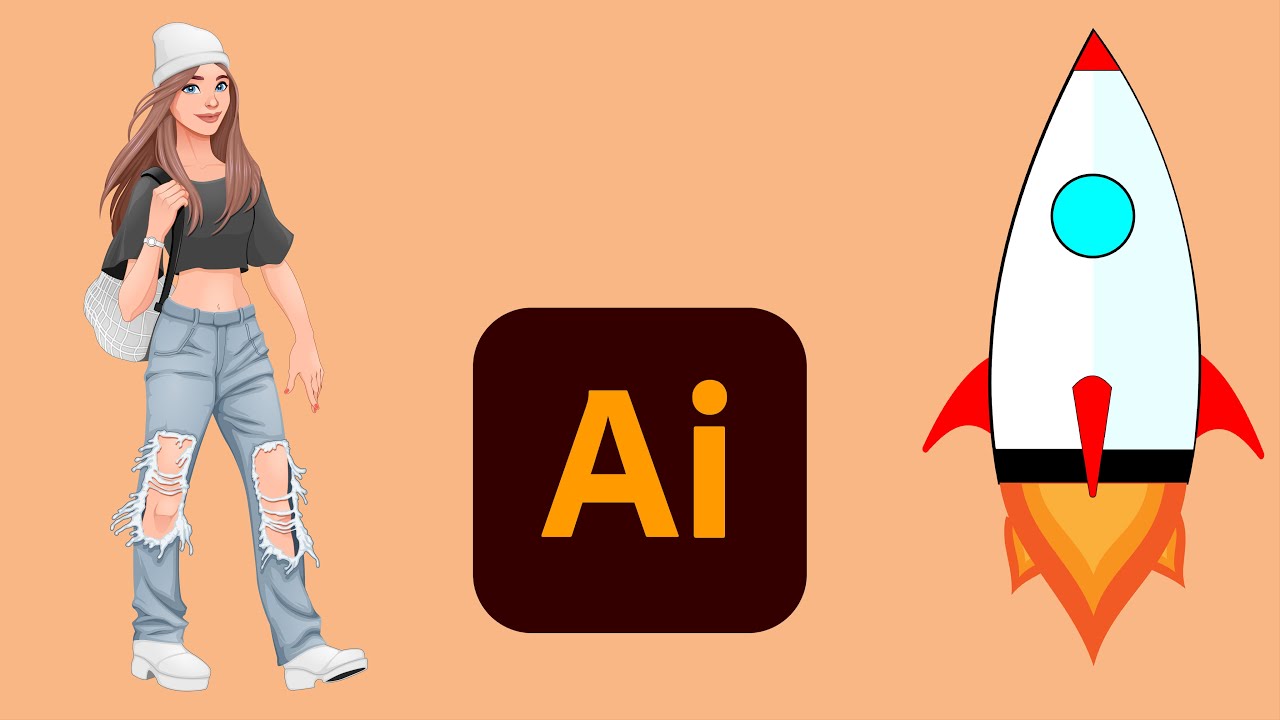 How to Draw a Vector Rocket - Adobe Illustrator tutorial | # ...