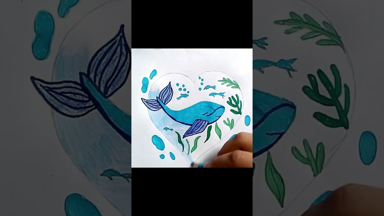 Easy Underwater Scenery Drawing #shorts - YouTube