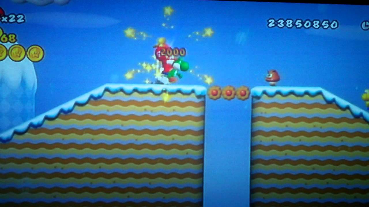 NSMBW Snowy level custom level (Original) - YouTube