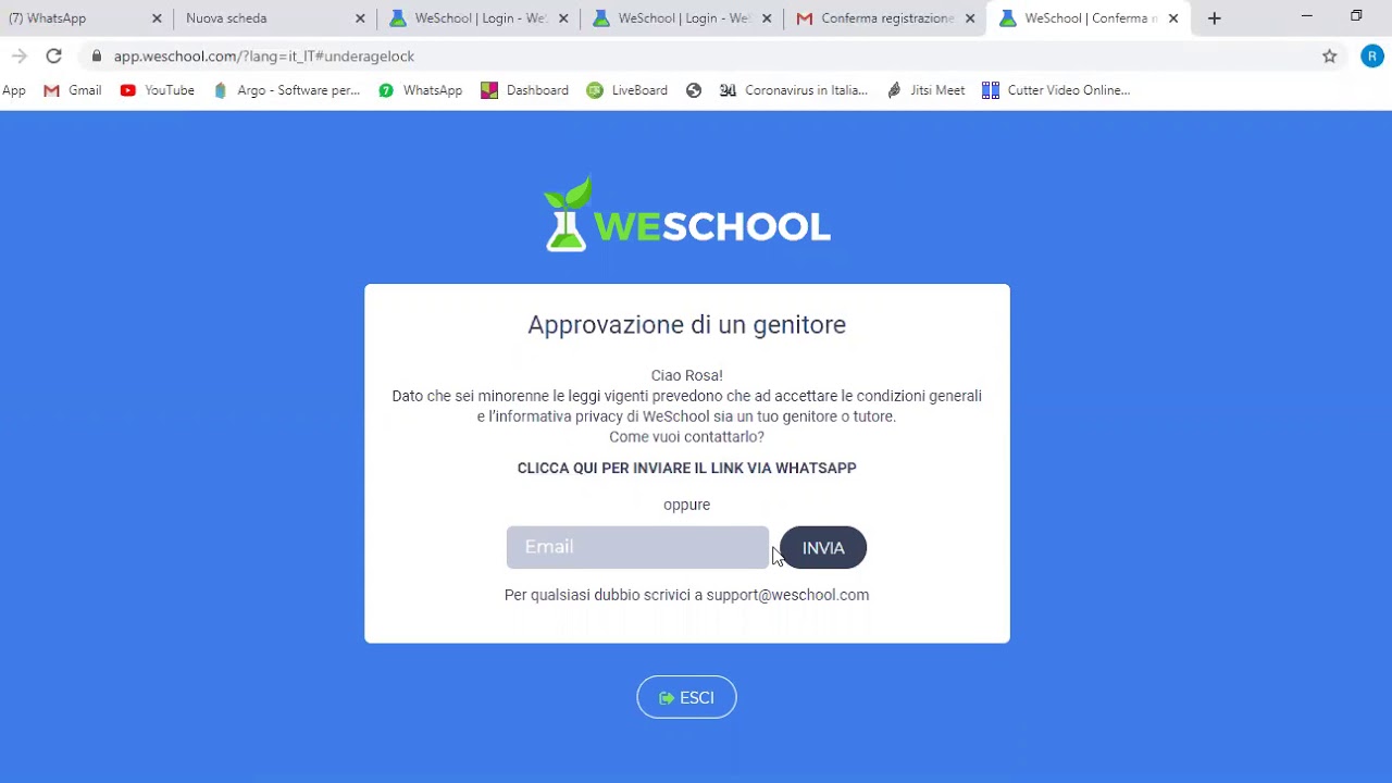tutorial iscrizione alunno su weschool - YouTube