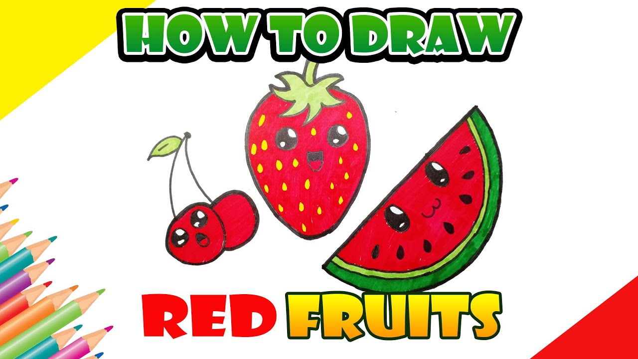 How to draw RED FRUITS - YouTube