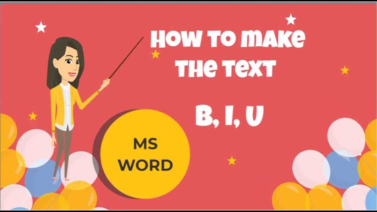 How to make the text Bold, Italic, & Underlined in Microsoft Word - YouTube