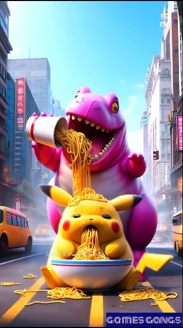 🤩Evolution of Dinosaur: Dinosaur poring noodles adventure with pikachu🤣 ...