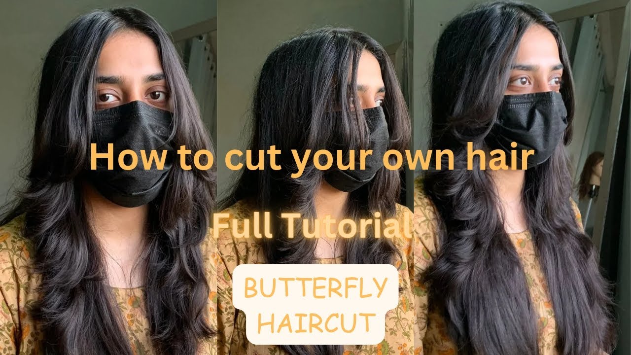 How I Cut My Own Hair At Home. ️ |DIY| easy haircut at home. Voluminous Layer hair cut/Buttery ...