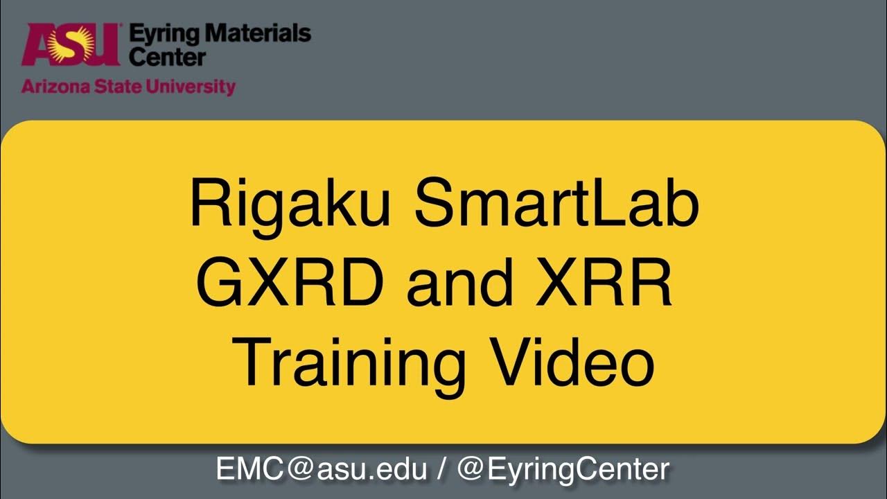 Rigaku SmartLab training video to so GXRD and XRR. - YouTube