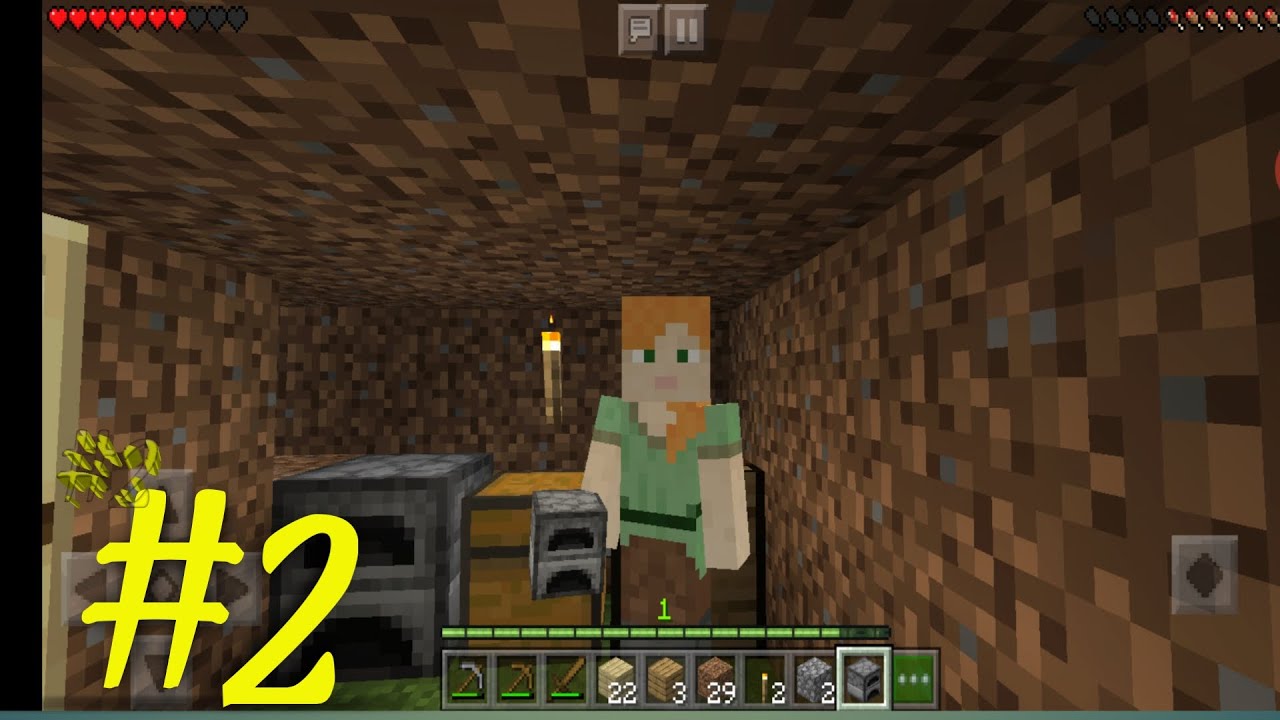 MINECRAFT PE PART 2 .... FURNACE AND TORCH . GAMING ON FIRE - YouTube