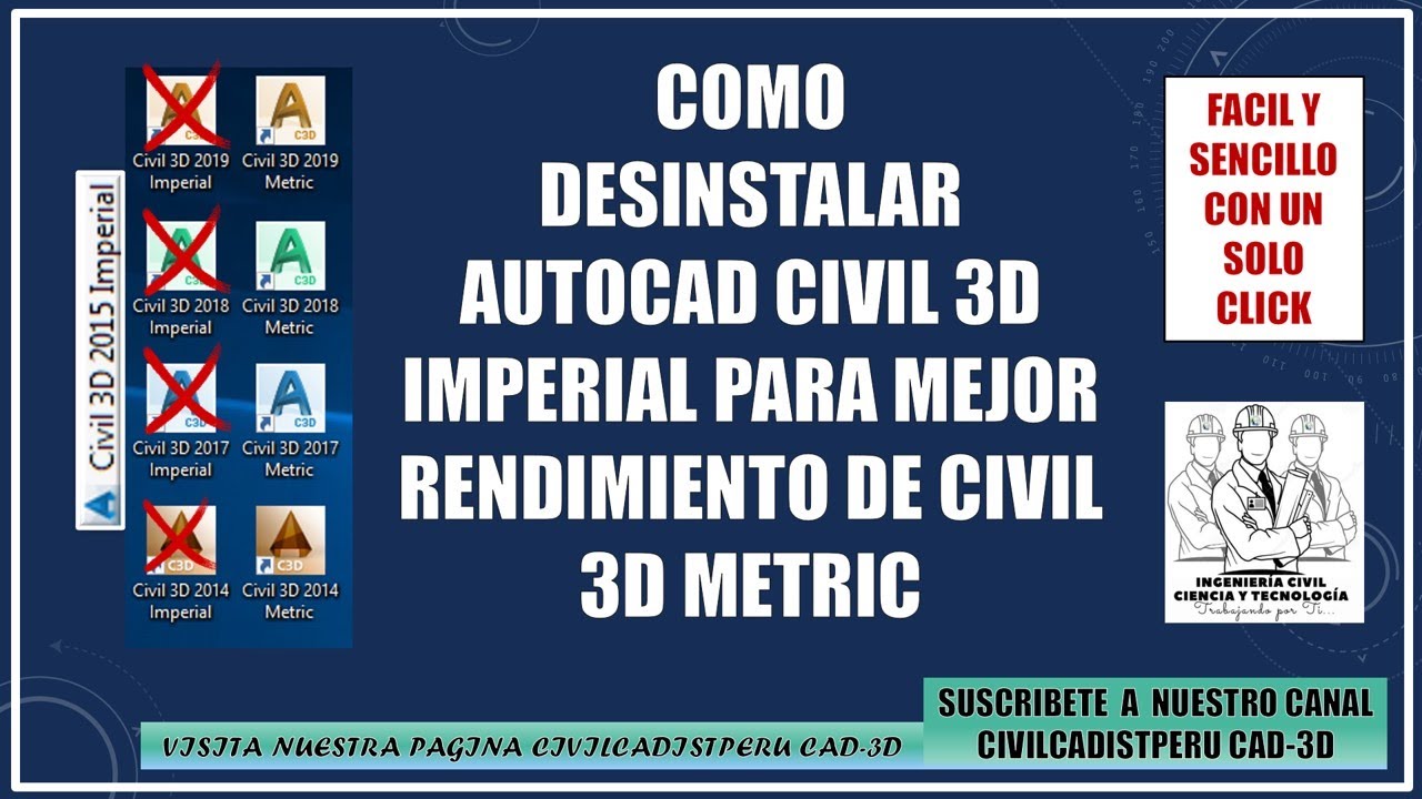 Desinstalar AutoCAD Civil 3D Imperial, Para Mejor Rendimiento del Civil ...
